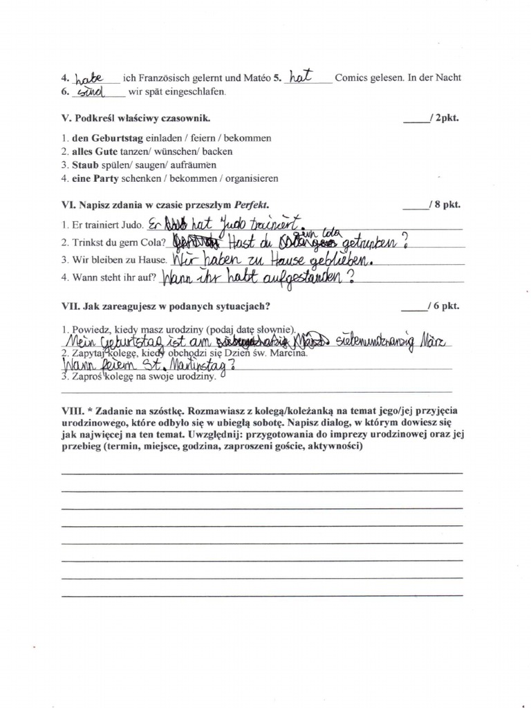 Niemiecki Sprawdzian | PDF
