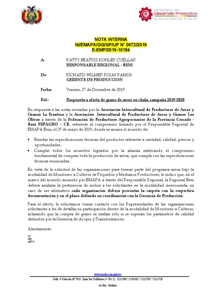 Respuesta A Federacion Beni | PDF