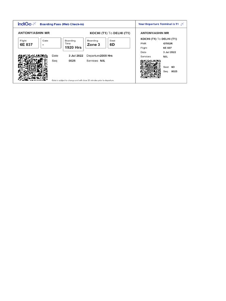 Boarding Pass | PDF