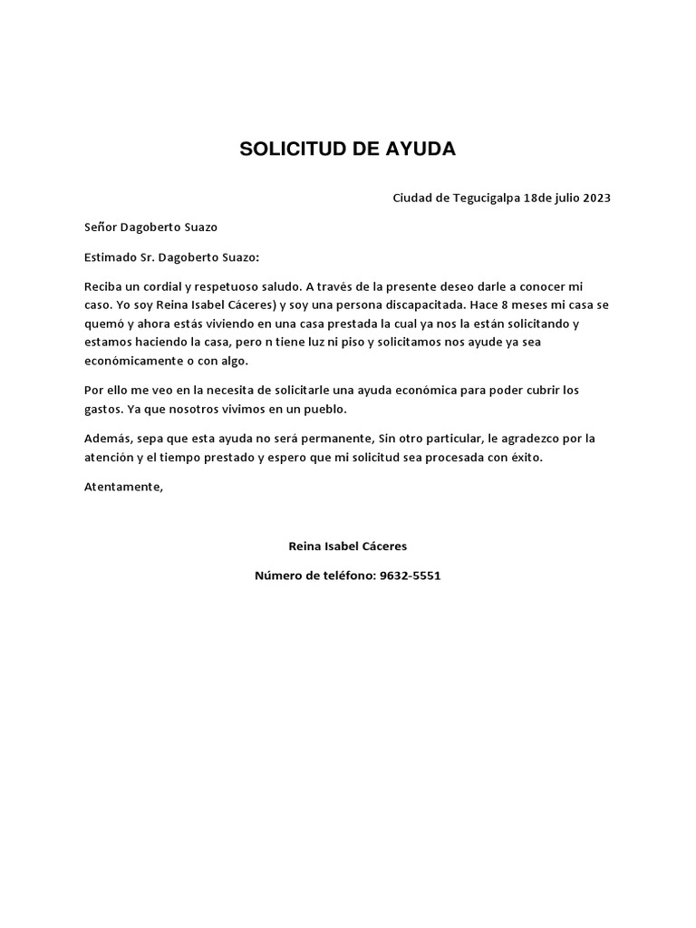 Carta de Solicitud | PDF