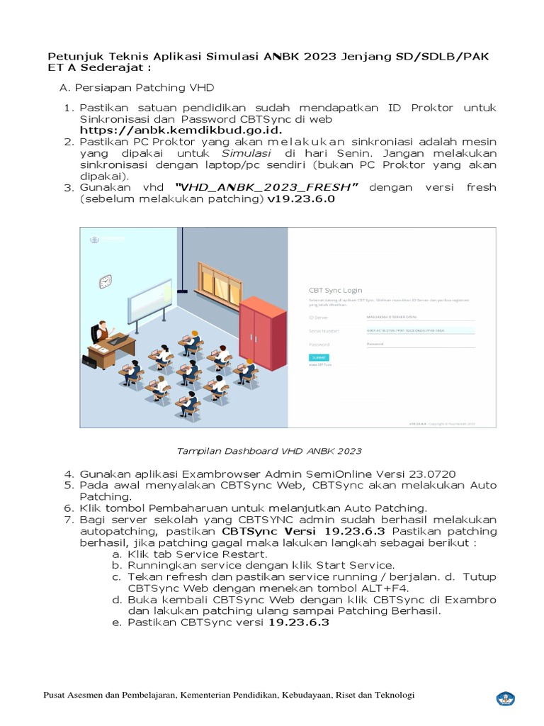 Petunjuk Sinkronisasi Simulasi Anbk 2023 | PDF