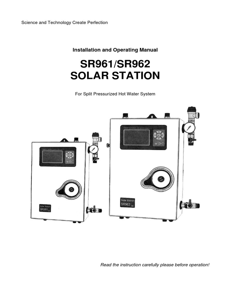 SR961/SR962 Solar Station: Installation and Operating Manual | PDF ...