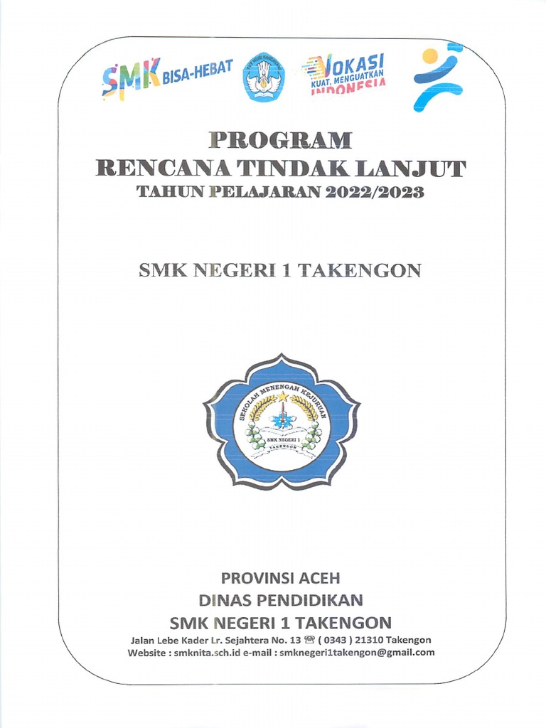 Program Rencana Tindak Lanjut Supervisi Ganjil Juli-Desember 2022-2023 | PDF