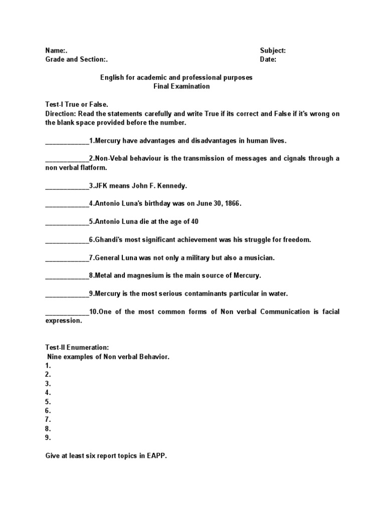 Grade 11 TVL Final Exam | PDF