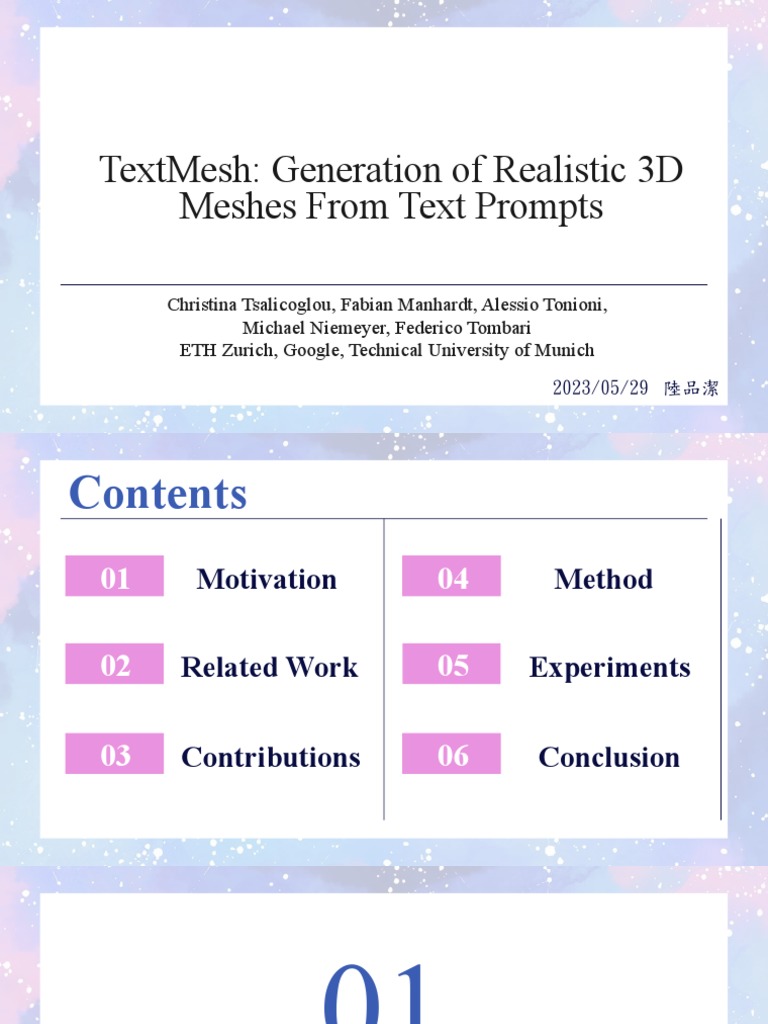 TextMesh Generation of Realistic 3D Meshes From Text Prompts | PDF | Rendering (Computer ...
