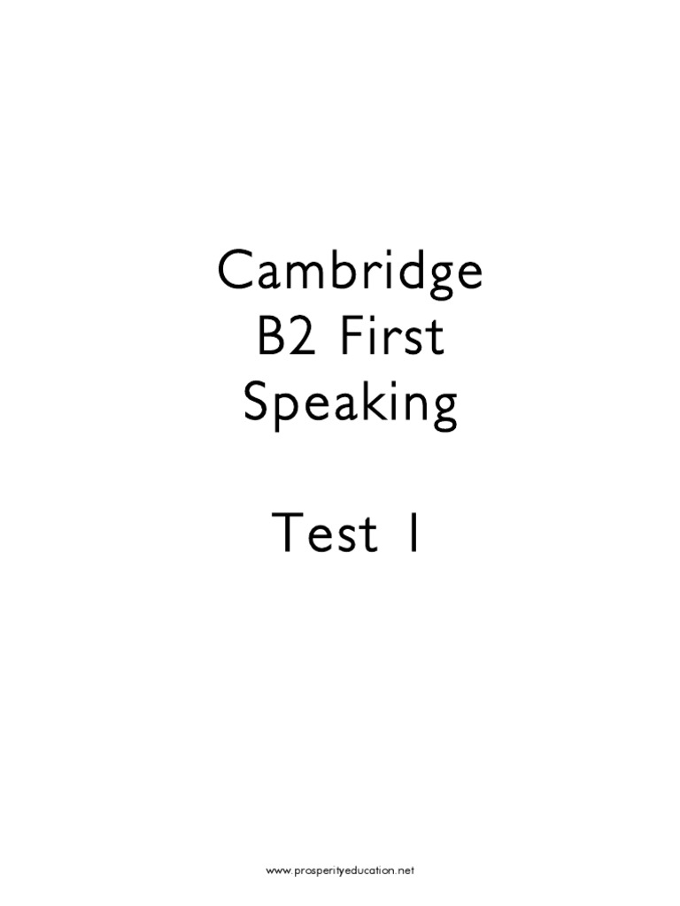 CAMBRIDGE-Speaking First Test 01 | PDF | Cognition | Cognitive Science