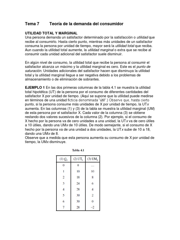 Tema 7 | PDF | Utilidad | Utilidad marginal