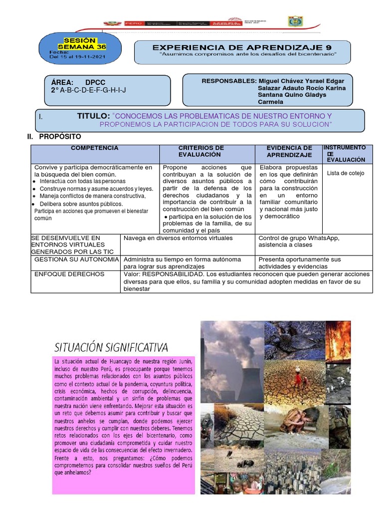 Semana 36 - DPCC - Segundo | PDF | Perú | Evaluación