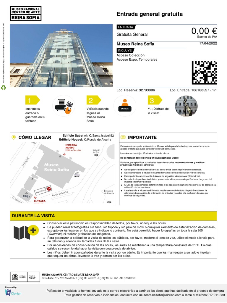 Tickets - Museo Reina Sofia | PDF