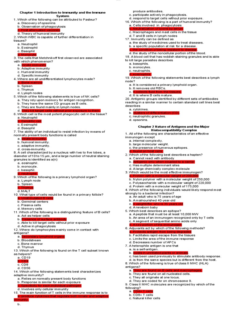 Key Concepts in Immunology Exam | PDF | Immune System | Antibody