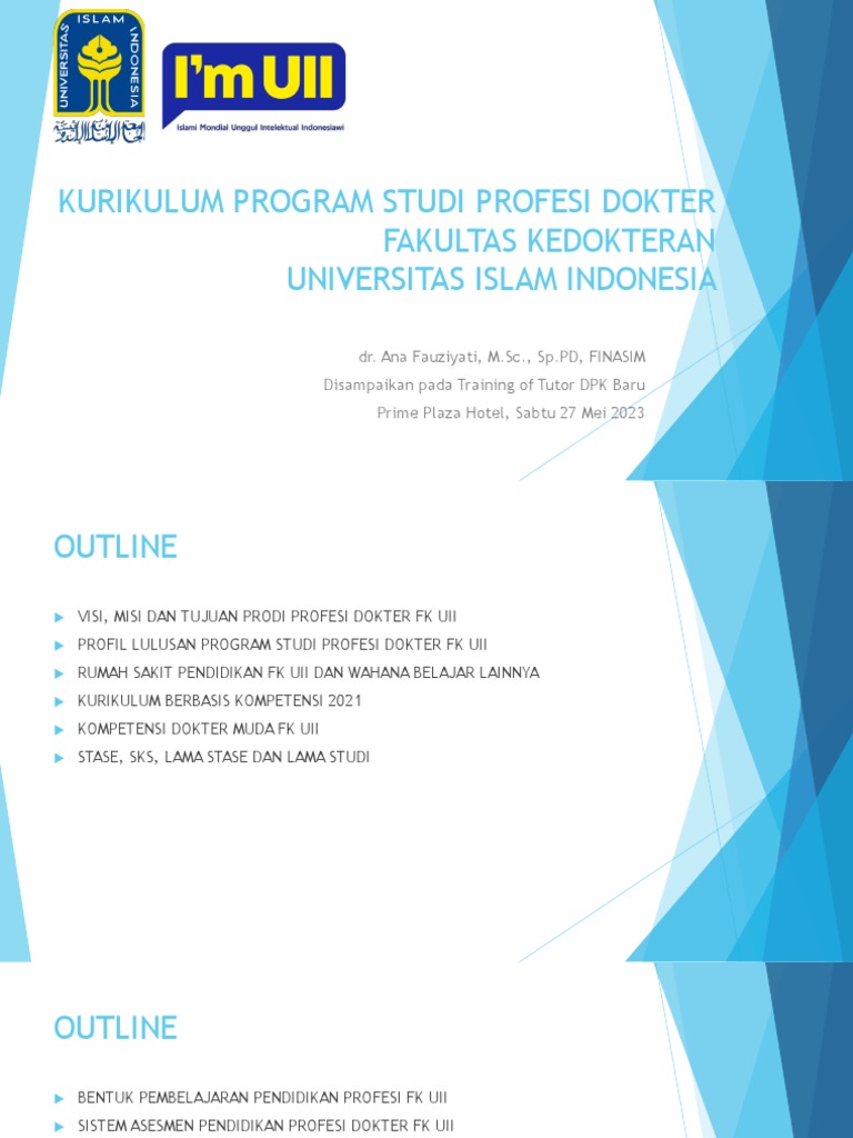 Kurikulum Program Studi Profesi Dokter FK Uii Tot DPK Baru 2023-Dr. Ana ...