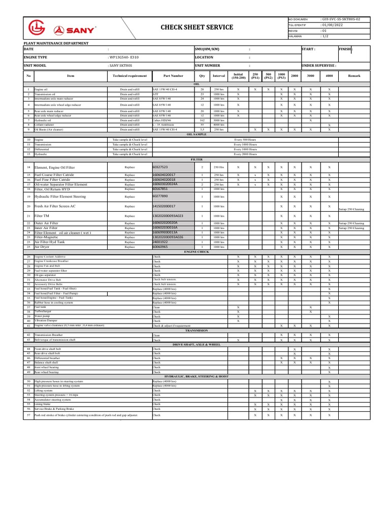 Sheet Service - SKT80S | PDF | Axle | Steering