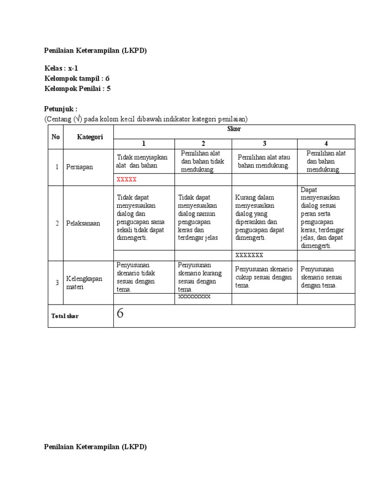 Penilaian LKPD DRAMA | PDF