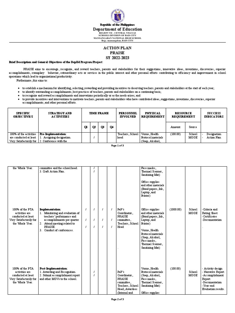 Action Plan | PDF | Incentive | Business
