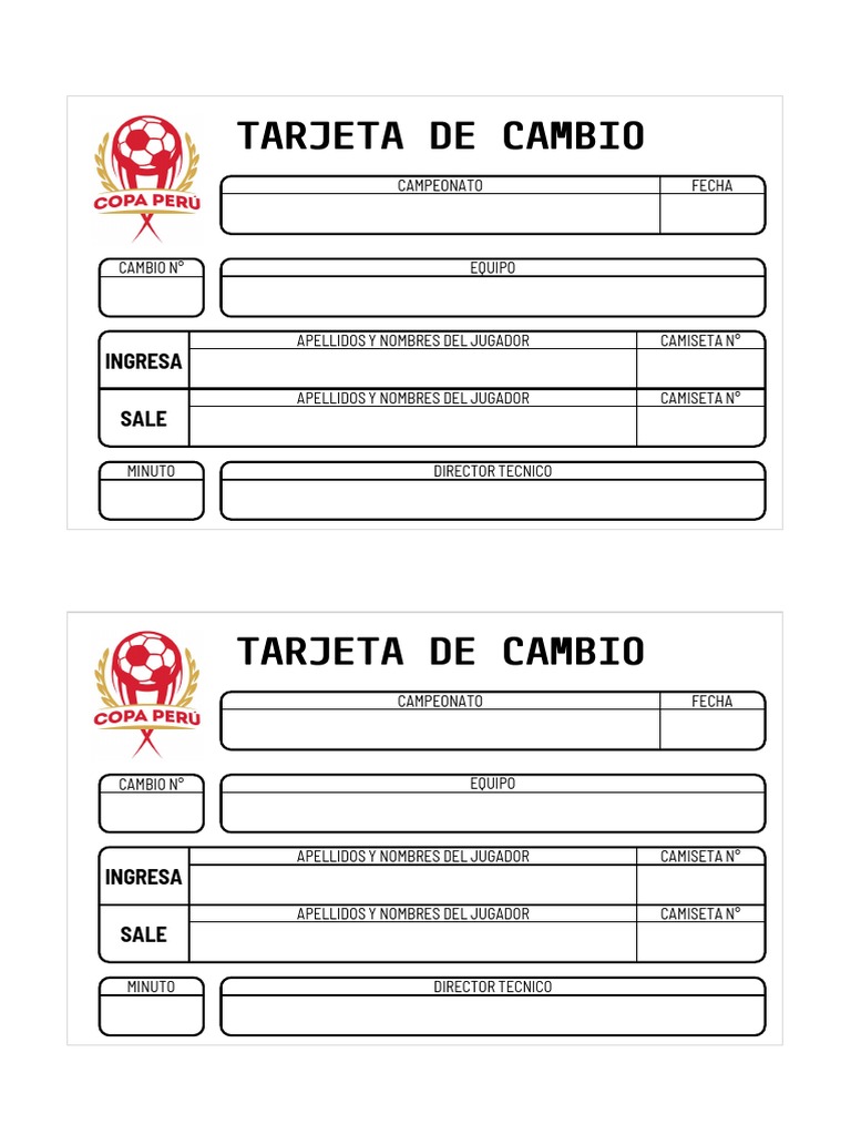 Tarjeta de Cambio | PDF