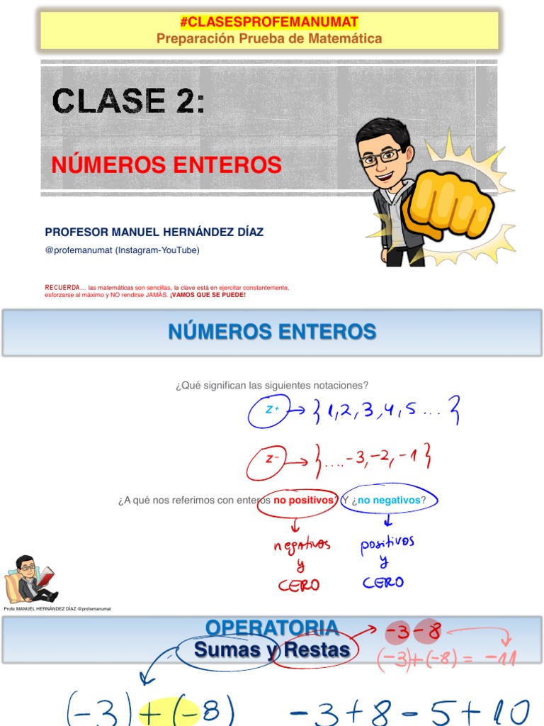 Números Enteros y Operaciones Básicas | PDF | Entero | Matemáticas