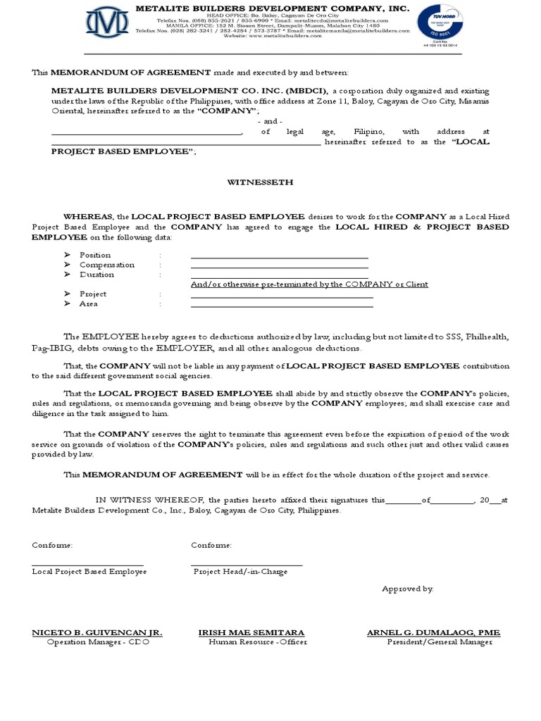 Local Contract | PDF