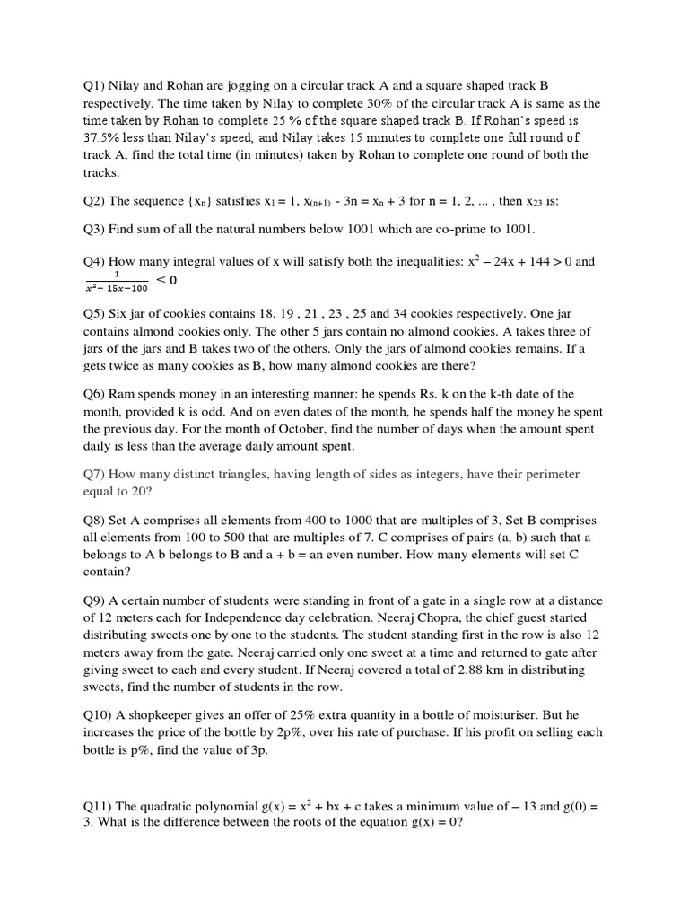 Day 1 (QA 2) | PDF | Abstract Algebra | Mathematical Analysis