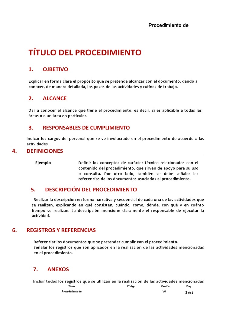 Procedimiento de Trabajo Efectivo | PDF