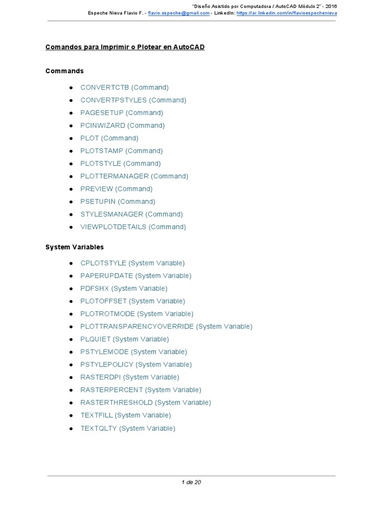 Comandos para Imprimir O Plotear en Autocad | PDF
