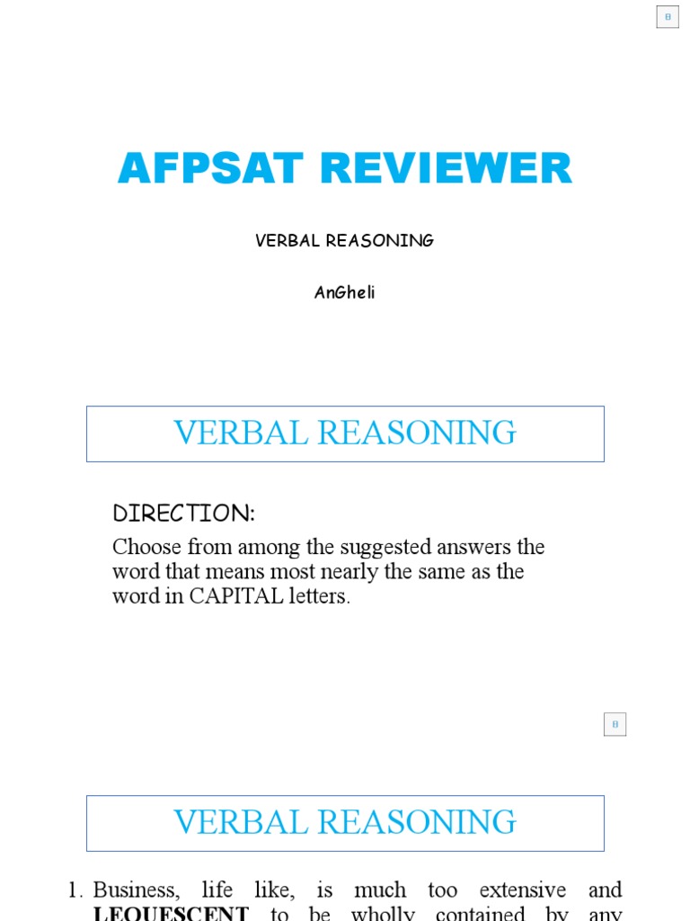 AFPSAT REVIEWER Part 1 | PDF
