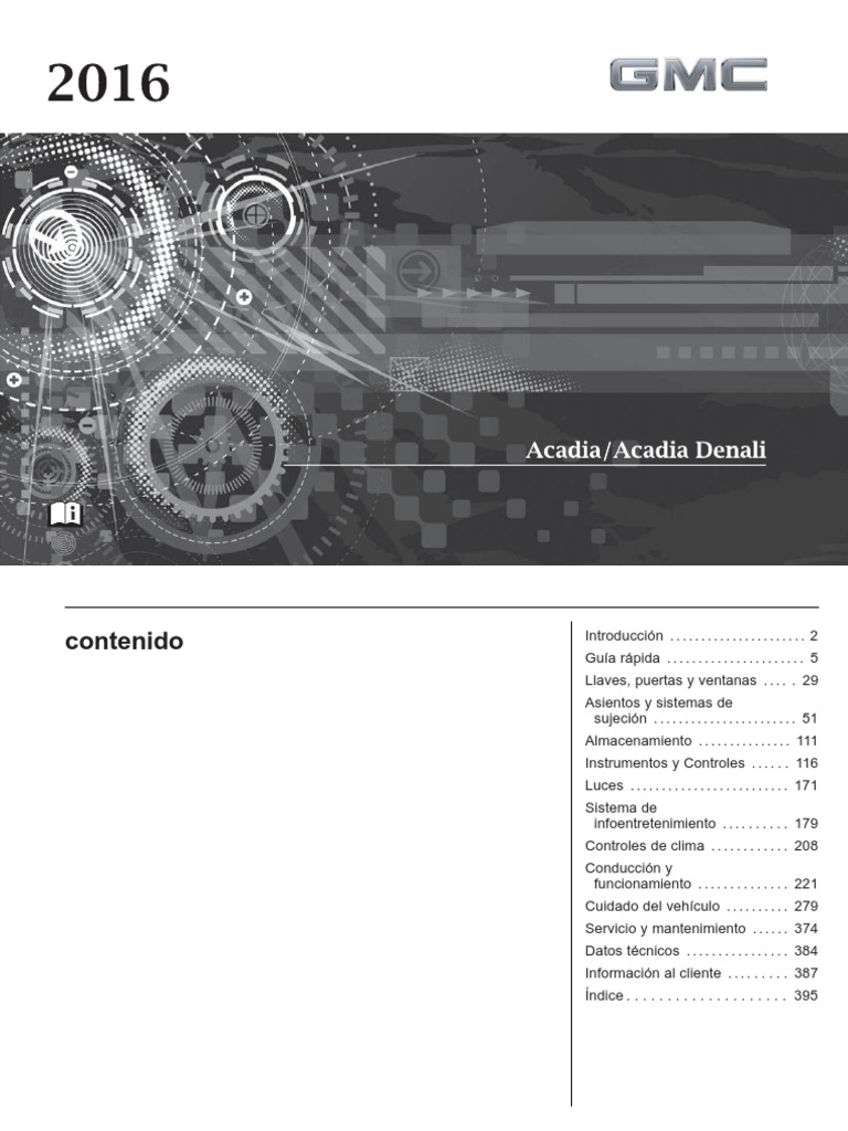 2016 GMC Acadia Acadia Denali Model Overview Manual de Propietario | PDF | Tecnología