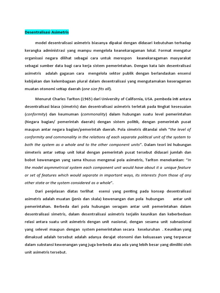 Edit Narasi 3 Nov Desentralisasi Asimetris | PDF
