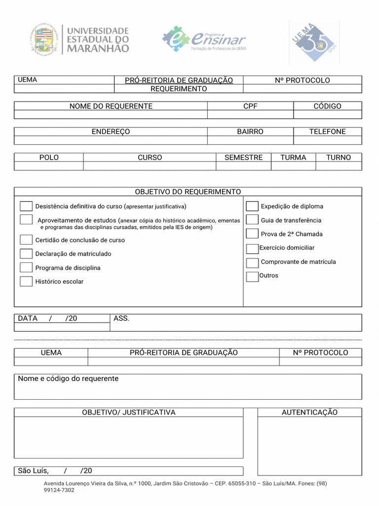 Ficha de Requerimento | PDF