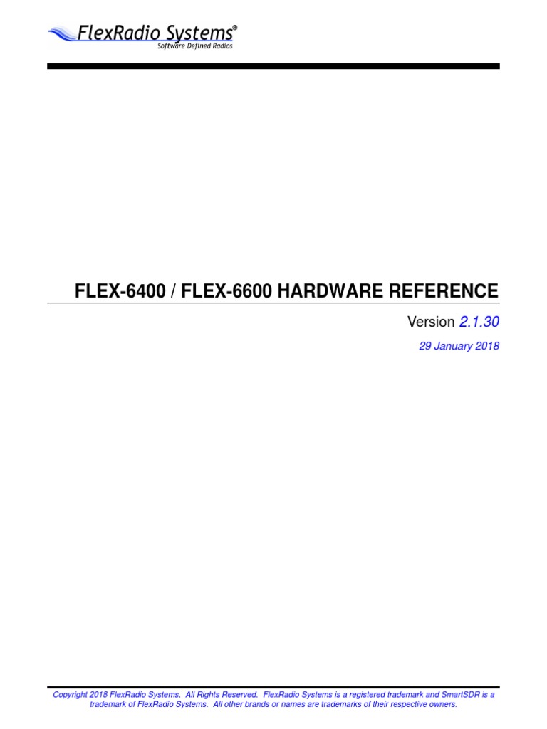 Flexradio Flex-6400M Flex-6600M Hardware Reference Manual 2018 | PDF