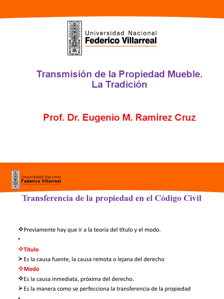 Reales Transmisión de La Propiedad Mueble (Tradición) | PDF | Propiedad ...
