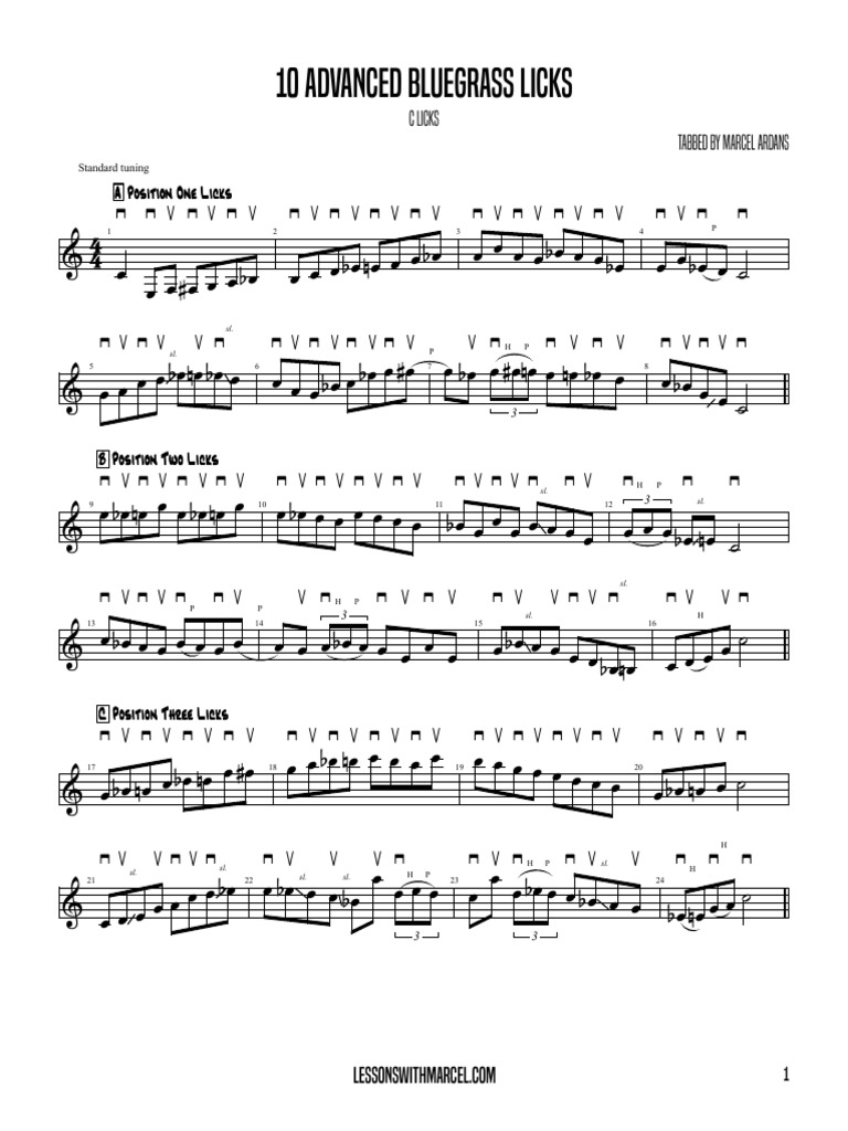 Advanced Bluegrass Guitar Licks | PDF