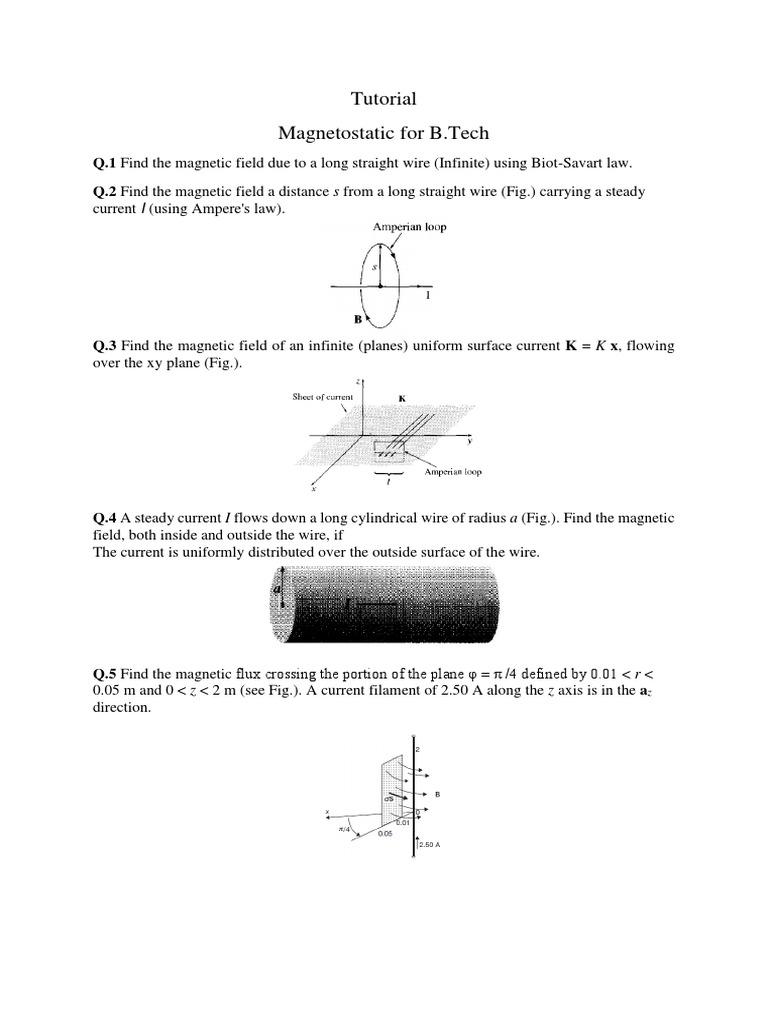 Magnetostatics Tutorial for B.Tech Students | PDF | Teaching Methods ...
