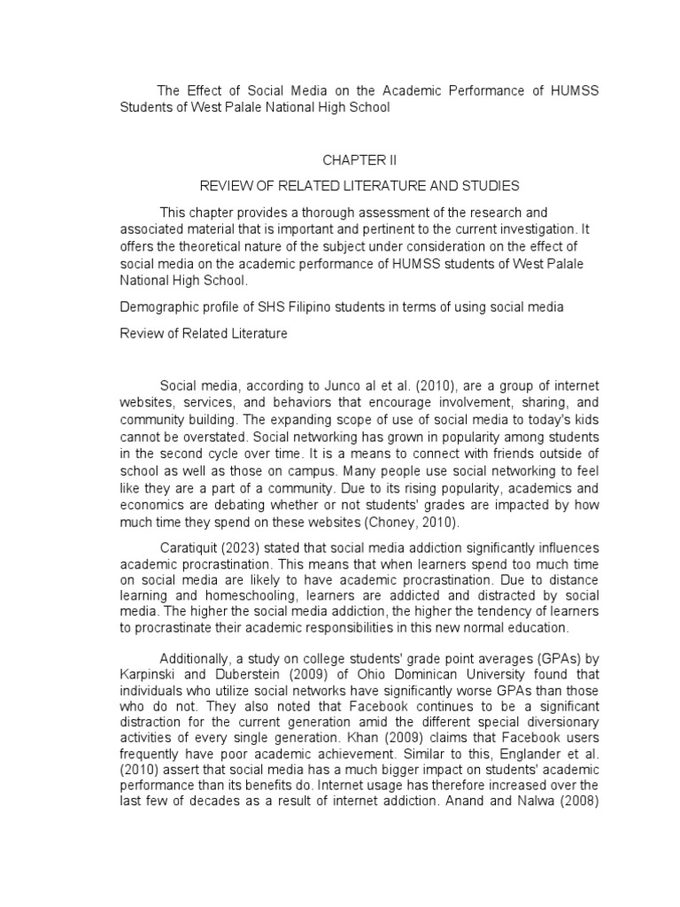 Brian - Related Literature and Studies | PDF | Social Media | Popular ...