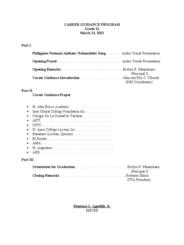 Career Guidance Program | PDF