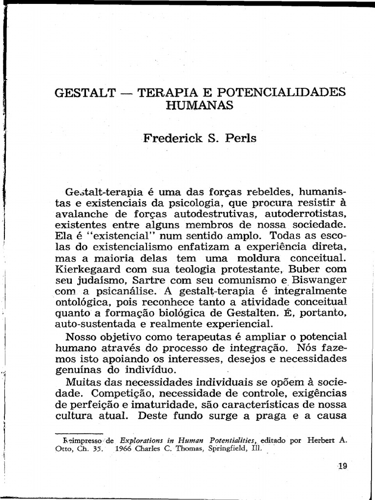 Isto É Gestalt Frederick Perls | PDF | Terapia Gestalt | Existencialismo