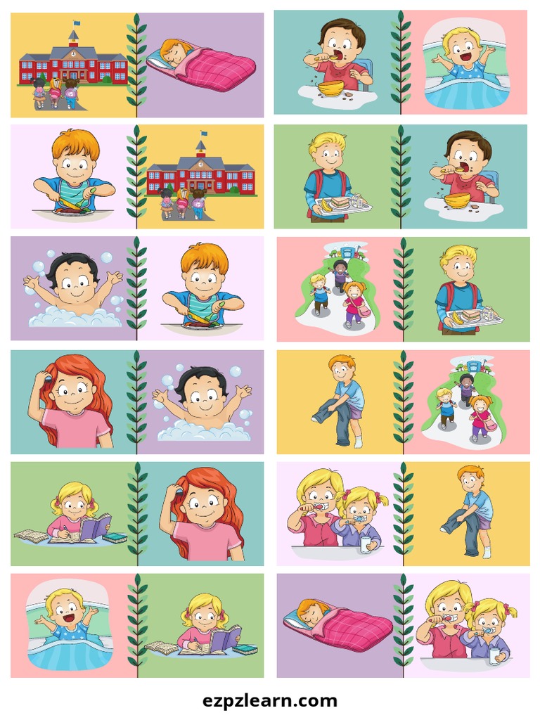 Daily Routine Dominoes Game Images PDF | PDF Daily Routine Dominoes Game Images PDF | PDF
