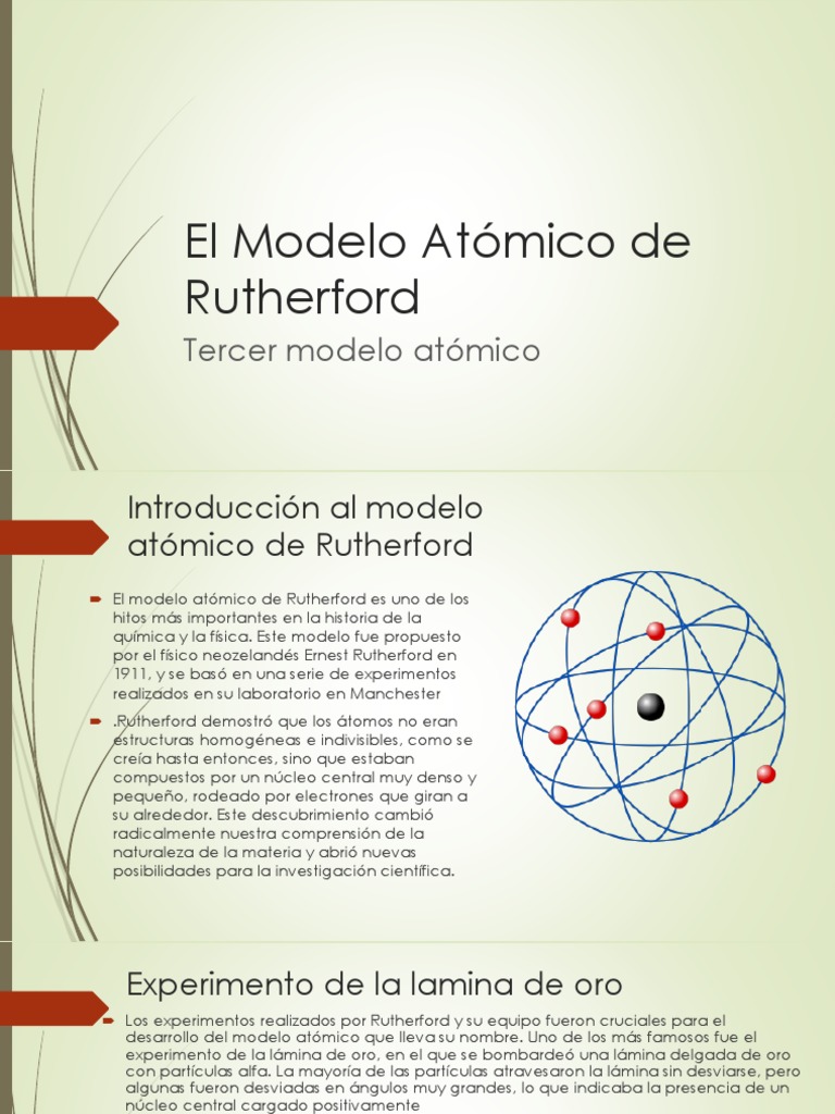 El Modelo Atómico de Rutherford | PDF | Átomos | Núcleo atómico
