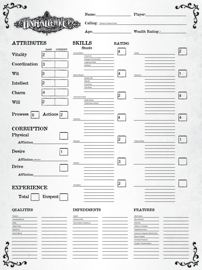 Dhampir Party Pregen | PDF