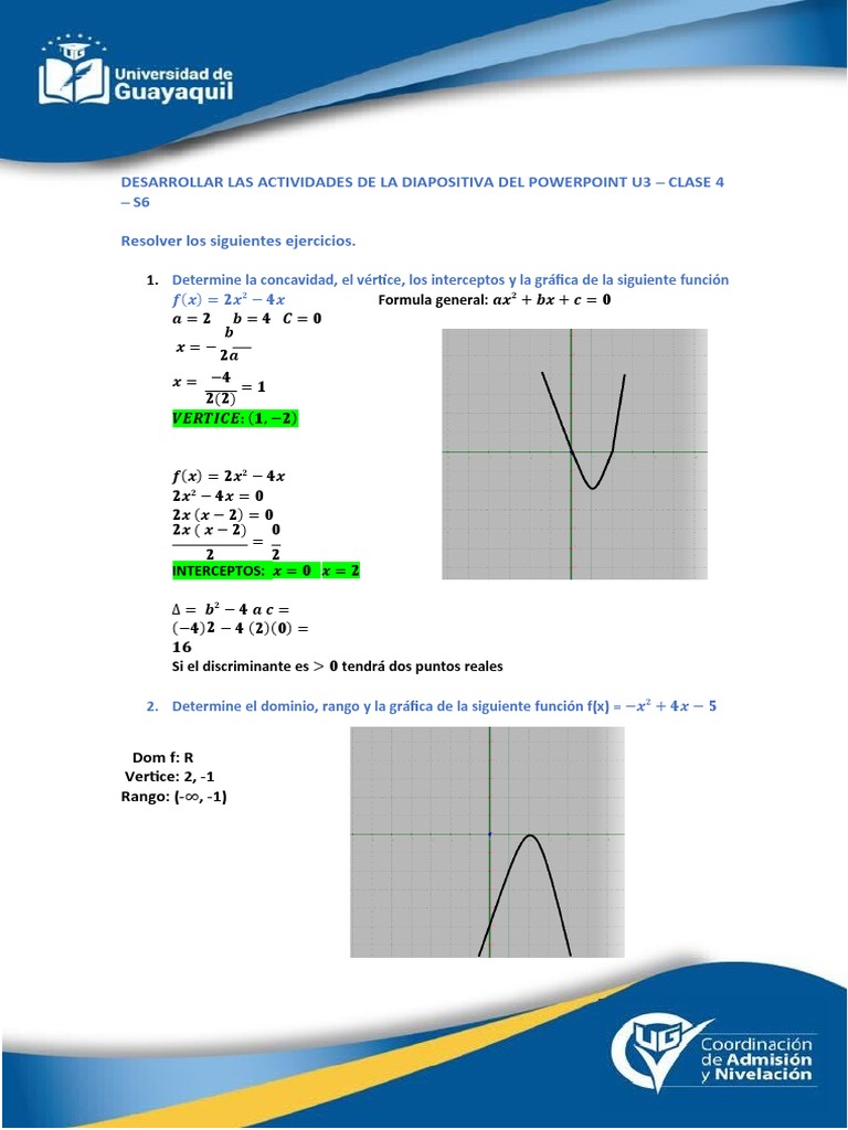 Tarea U3 - CLASE 4 - S6 Resuelta | PDF