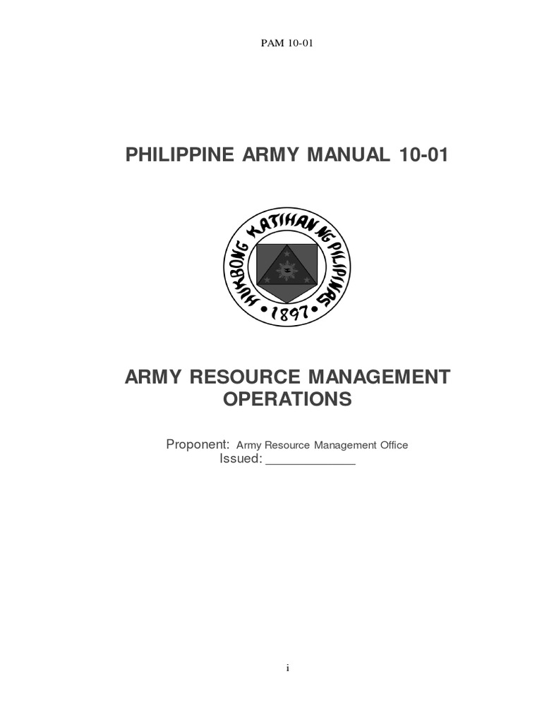 Philippine Army Manual 10-01 | PDF | Budget | Strategic Planning