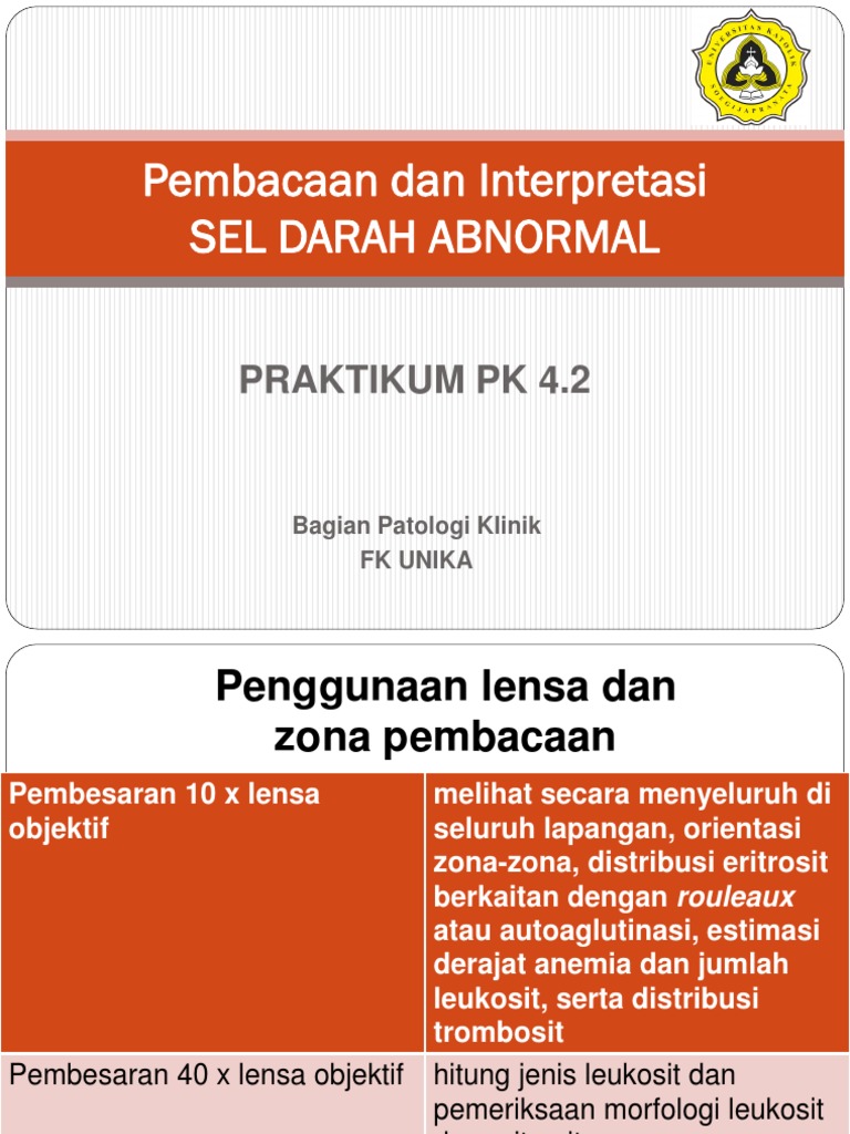 Pengantar Praktikum 42 DARAH TEPI ABNORMAL Revisi - 230605 - 061857 | PDF