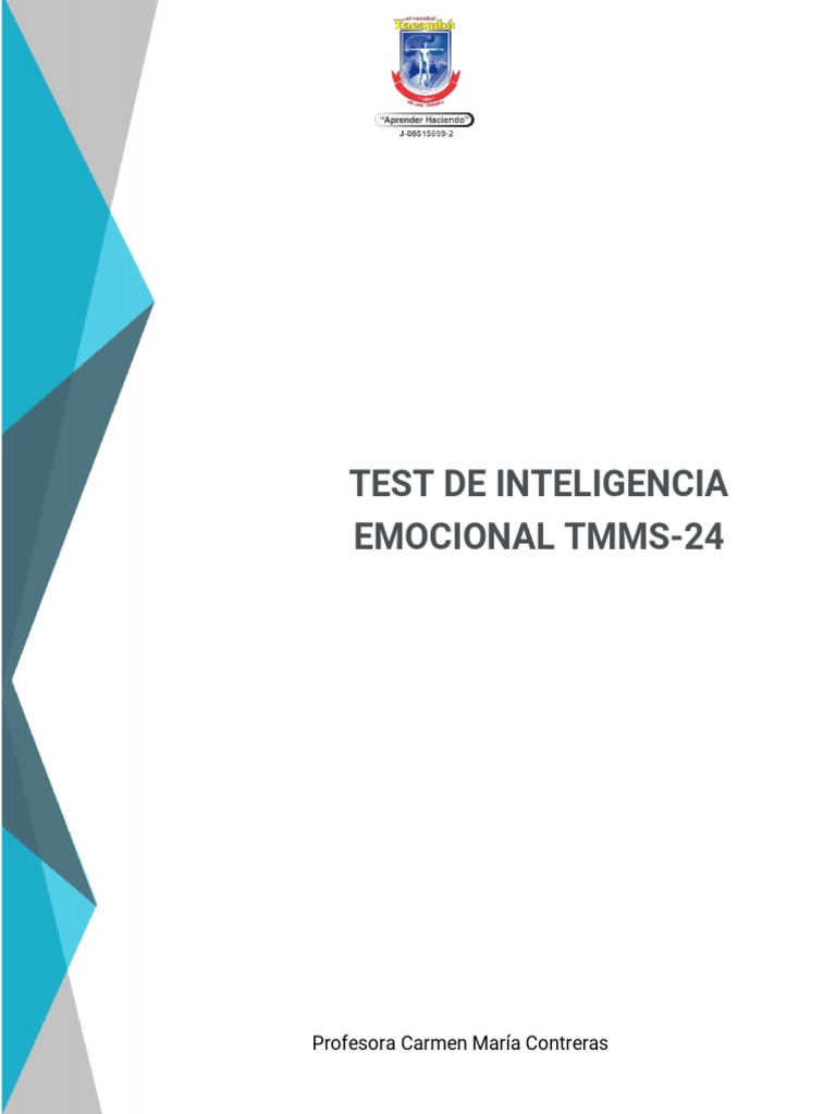 Test de Inteligencia emocional TMMS-24 | PDF | Las emociones ...