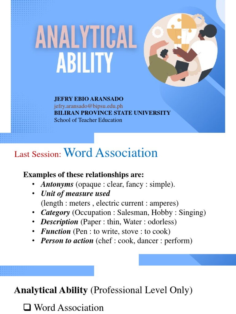 Analytical Ability Practice Test | PDF