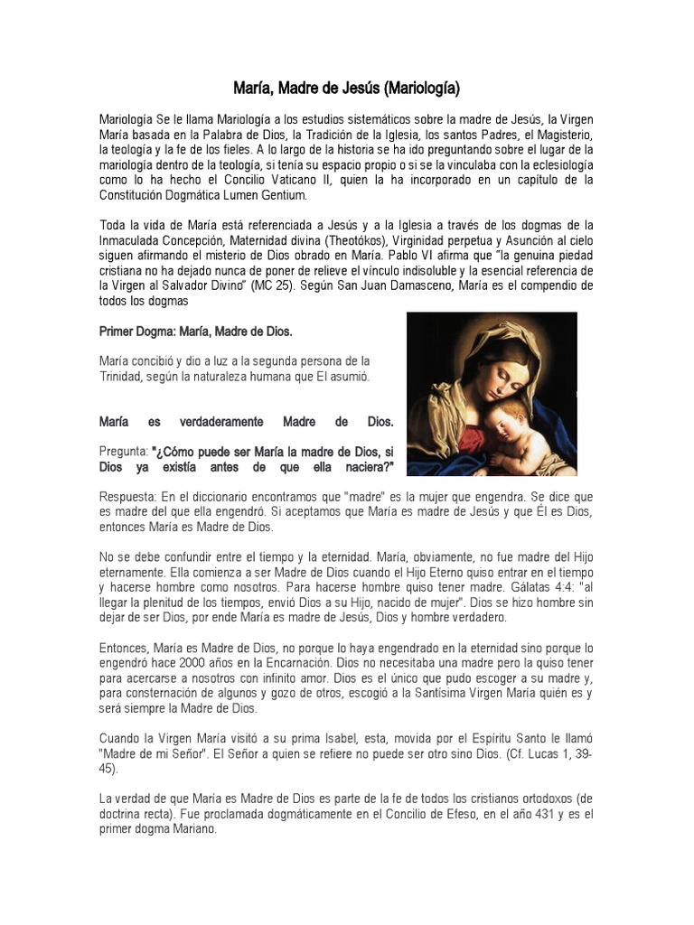 María: Madre de Dios en la Mariología | PDF