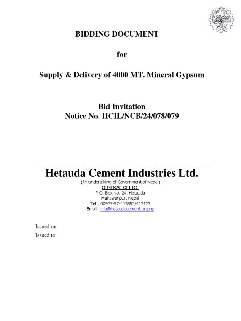 Bidding Document, NCB.24-078-079 | PDF | Prices | Procurement