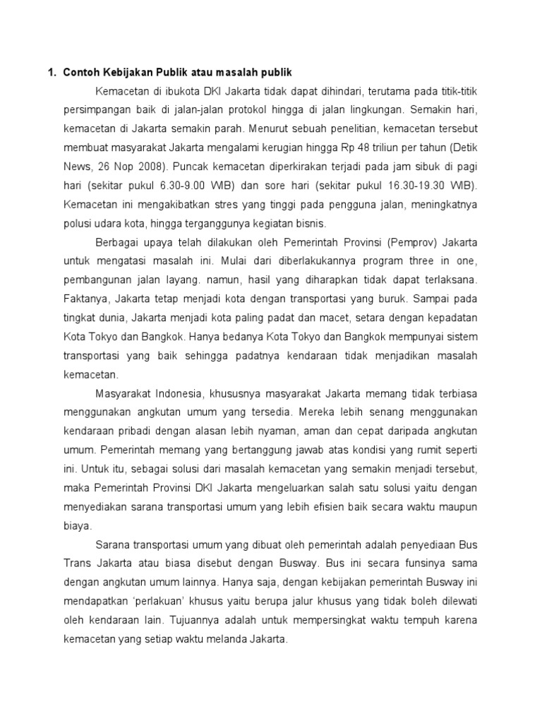 Contoh Analisis Kebijakan Pdf 