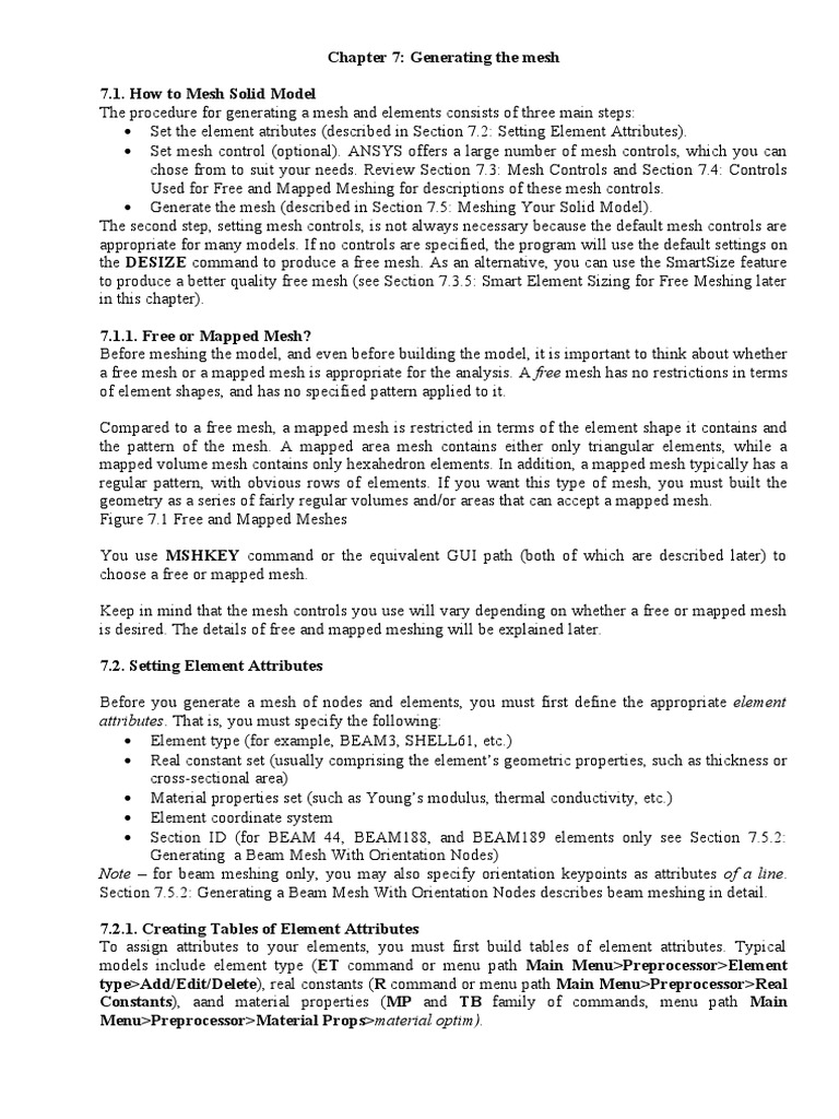 Chapter 7 Generating The Mesh | PDF