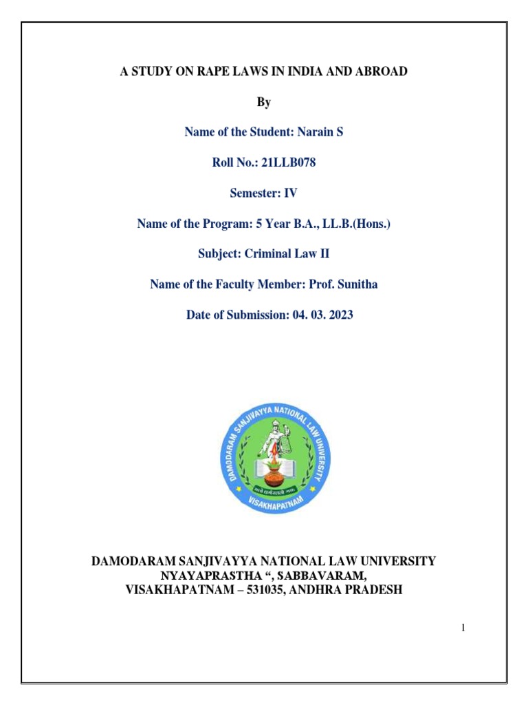 IPC - Project Sem IV | PDF | Rape | Sexual Assault IPC - Project Sem IV | PDF | Rape | Sexual Assault