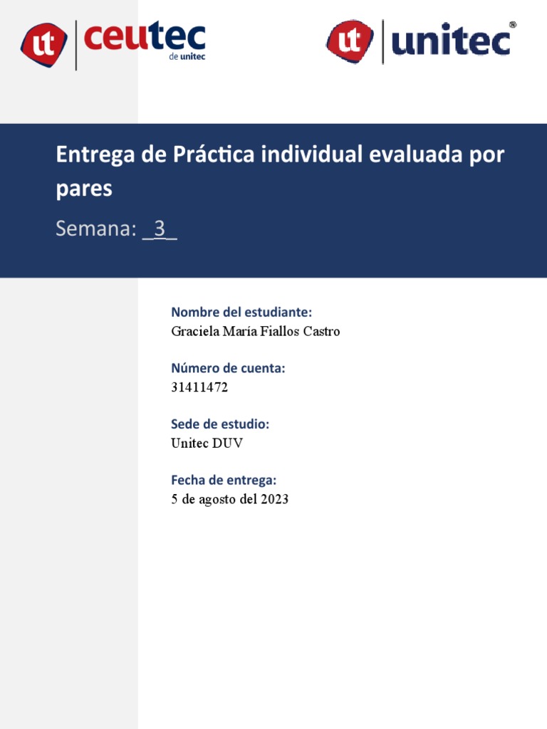 S3 - Tarea 3.1 - Entrega de Práctica Individual Evaluada Por Pares | PDF | Comunicación humana ...