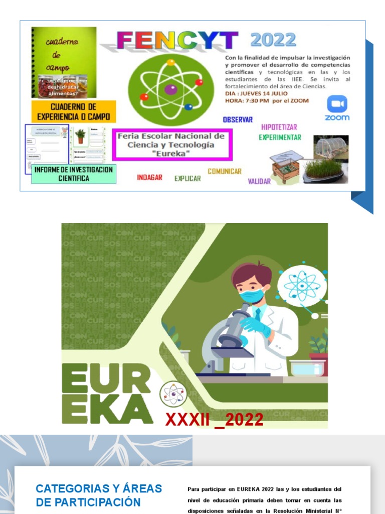 Eureka - 2022 - Nivel Primaria | PDF | Plan de estudios | Hipótesis